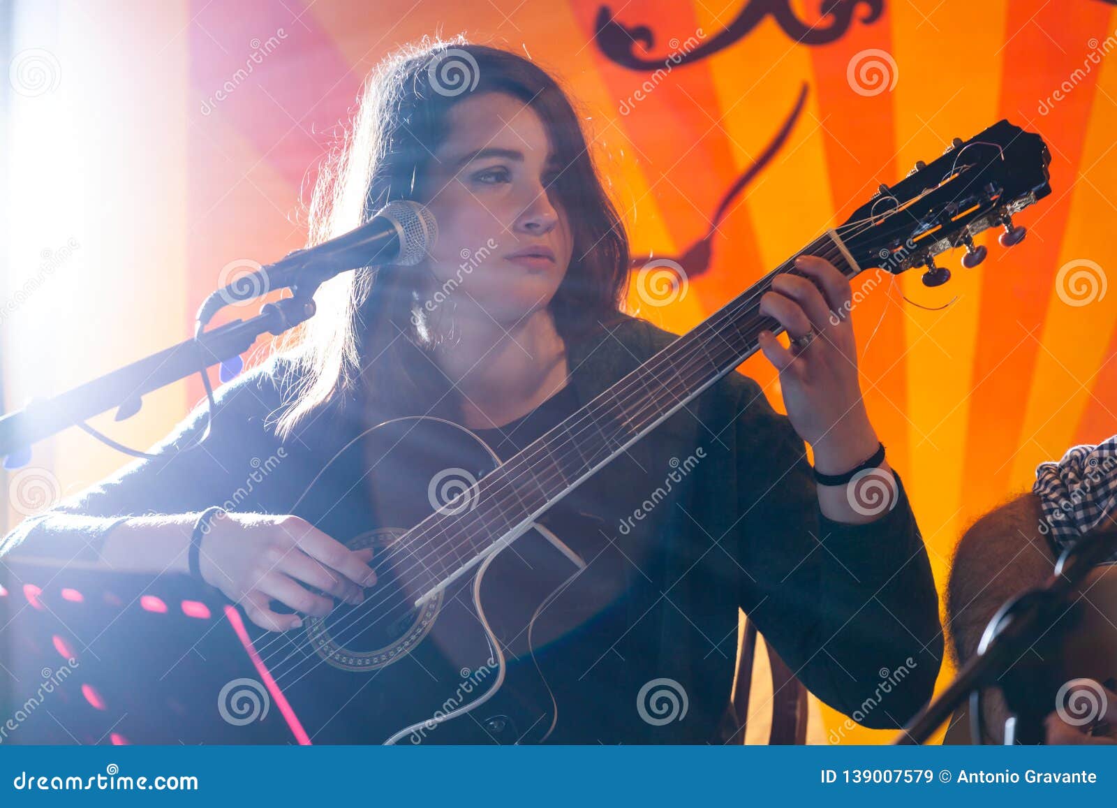 Guitarist during a Musical Performance Stock Image - Image of classical ...
