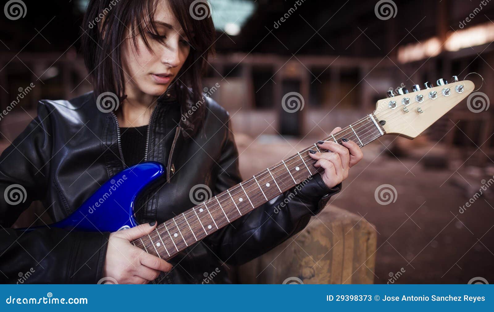 Guitarist portrait stock image. Image of attitude, grunge - 29398373