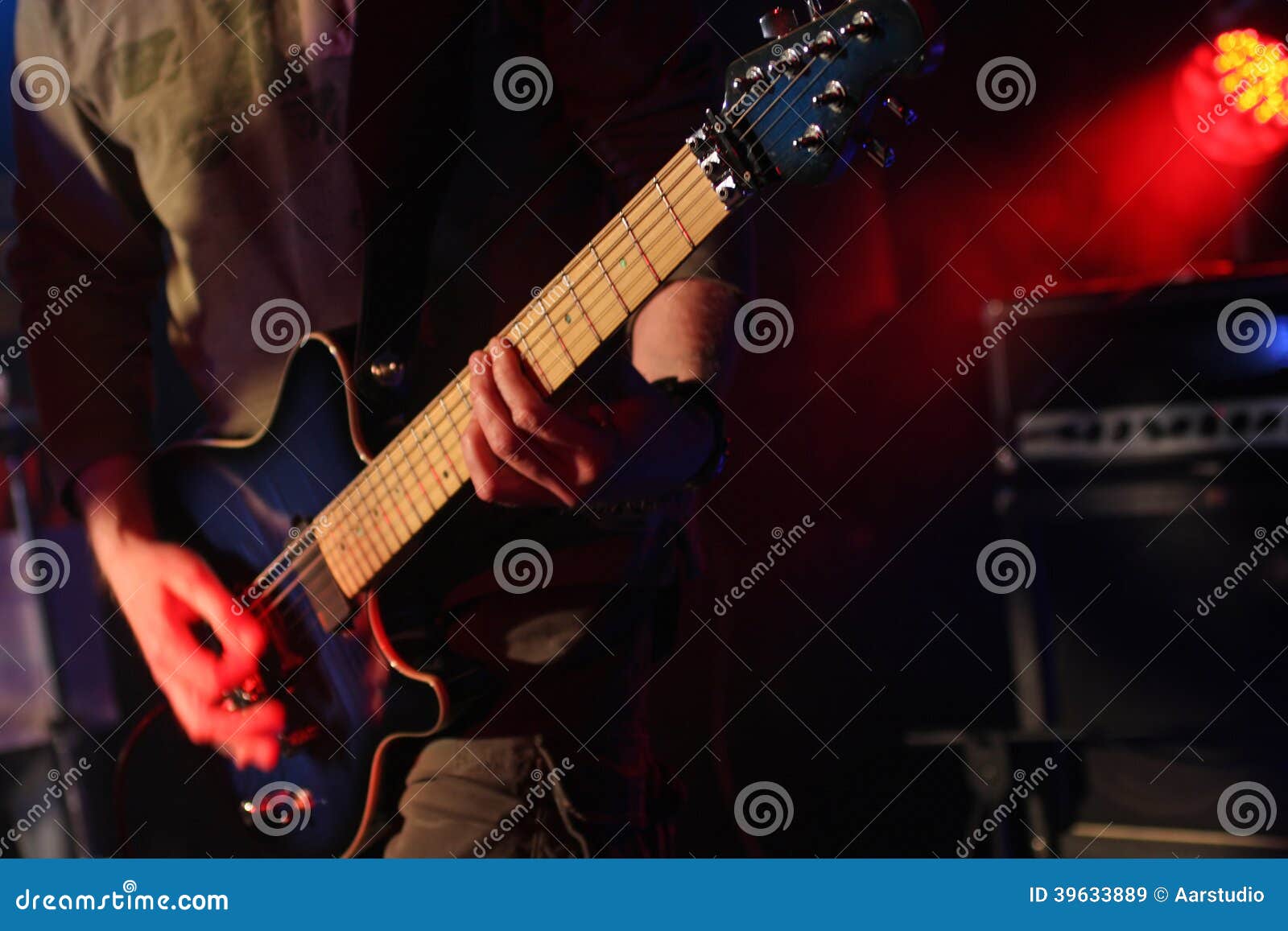 Guitarist on the stage stock image. Image of amplified - 39633889