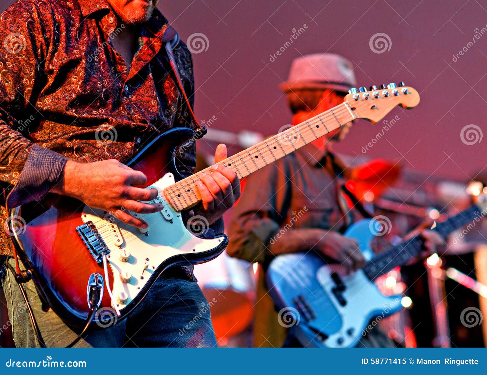 Guitarists Rock Band stock image. Image of perform, electric - 58771415