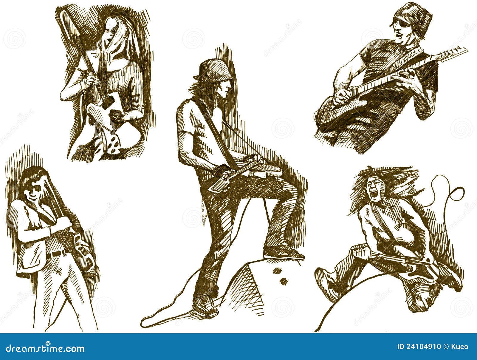 Guitarists - rockers stock vector. Illustration of hand - 24104910