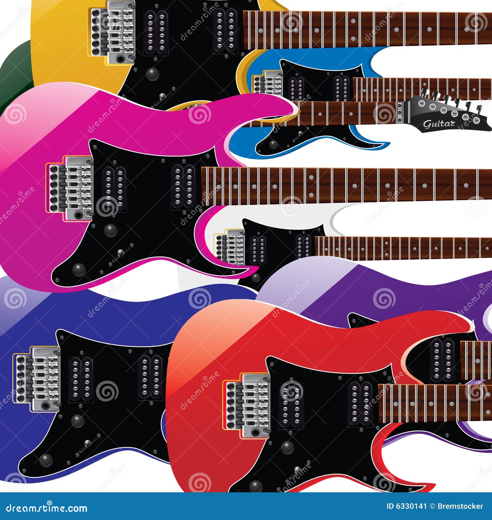 Guitarra del color stock de ilustración. Ilustración de foreground ...