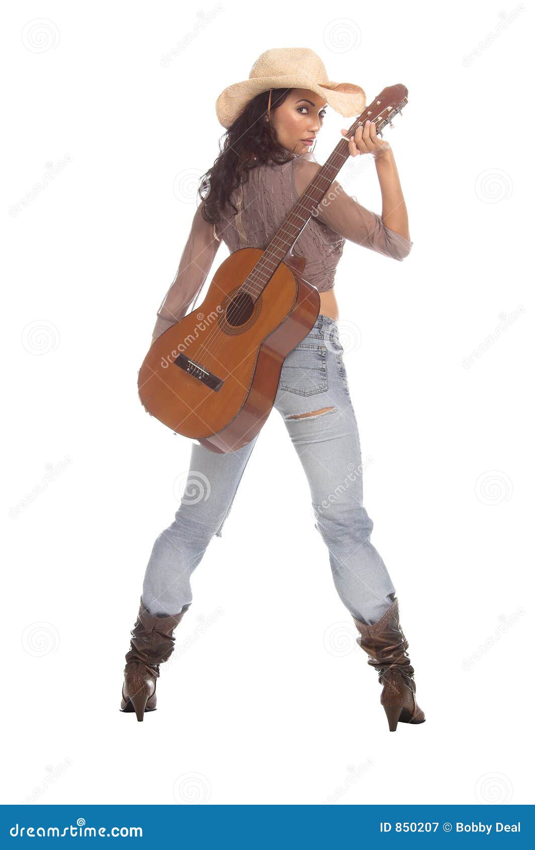 Guitarra del Cowgirl imagen de archivo. Imagen de vaqueros - 850207