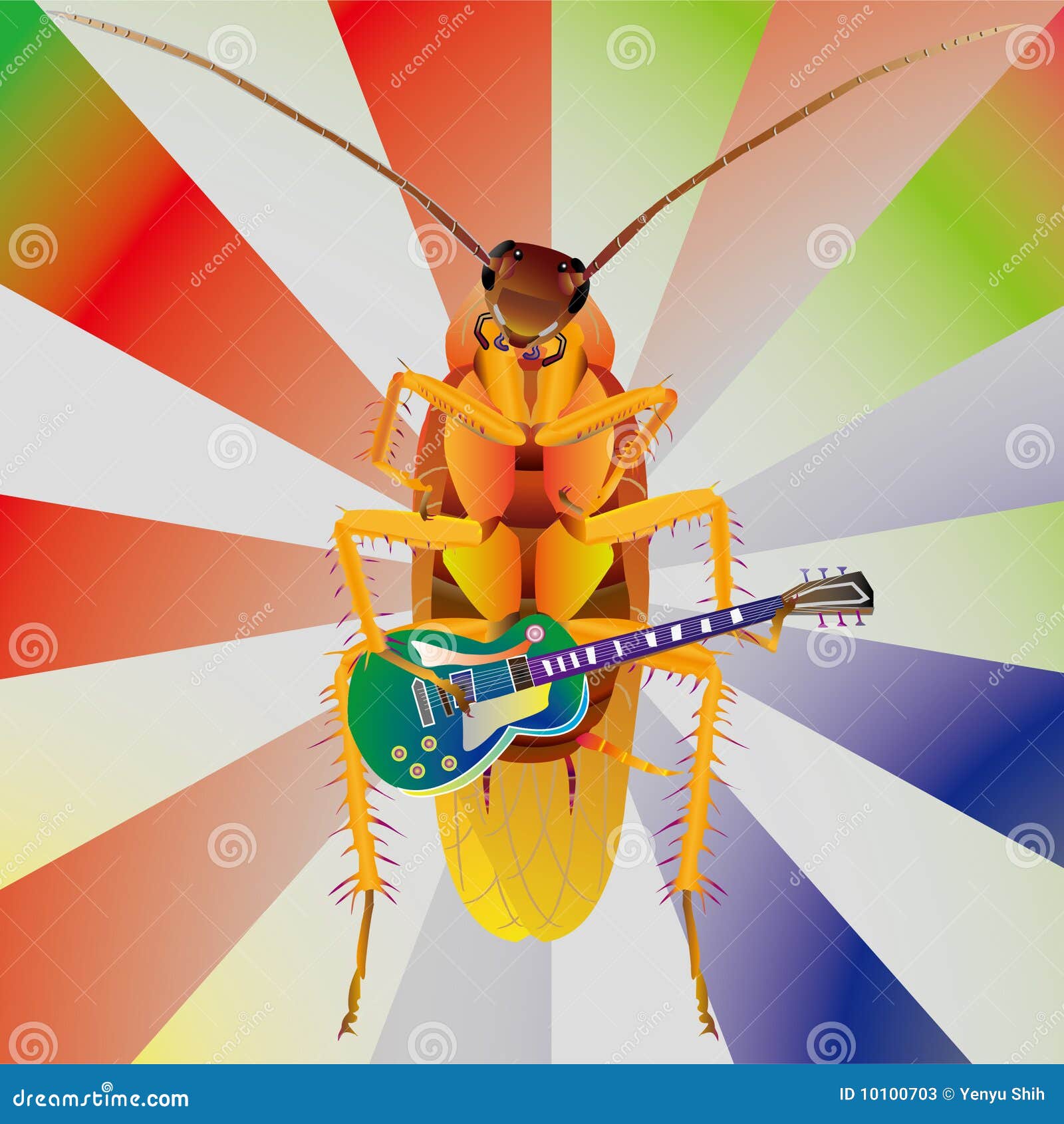 Guitarra do jogo da barata ilustração do vetor. Ilustração de jogo ...