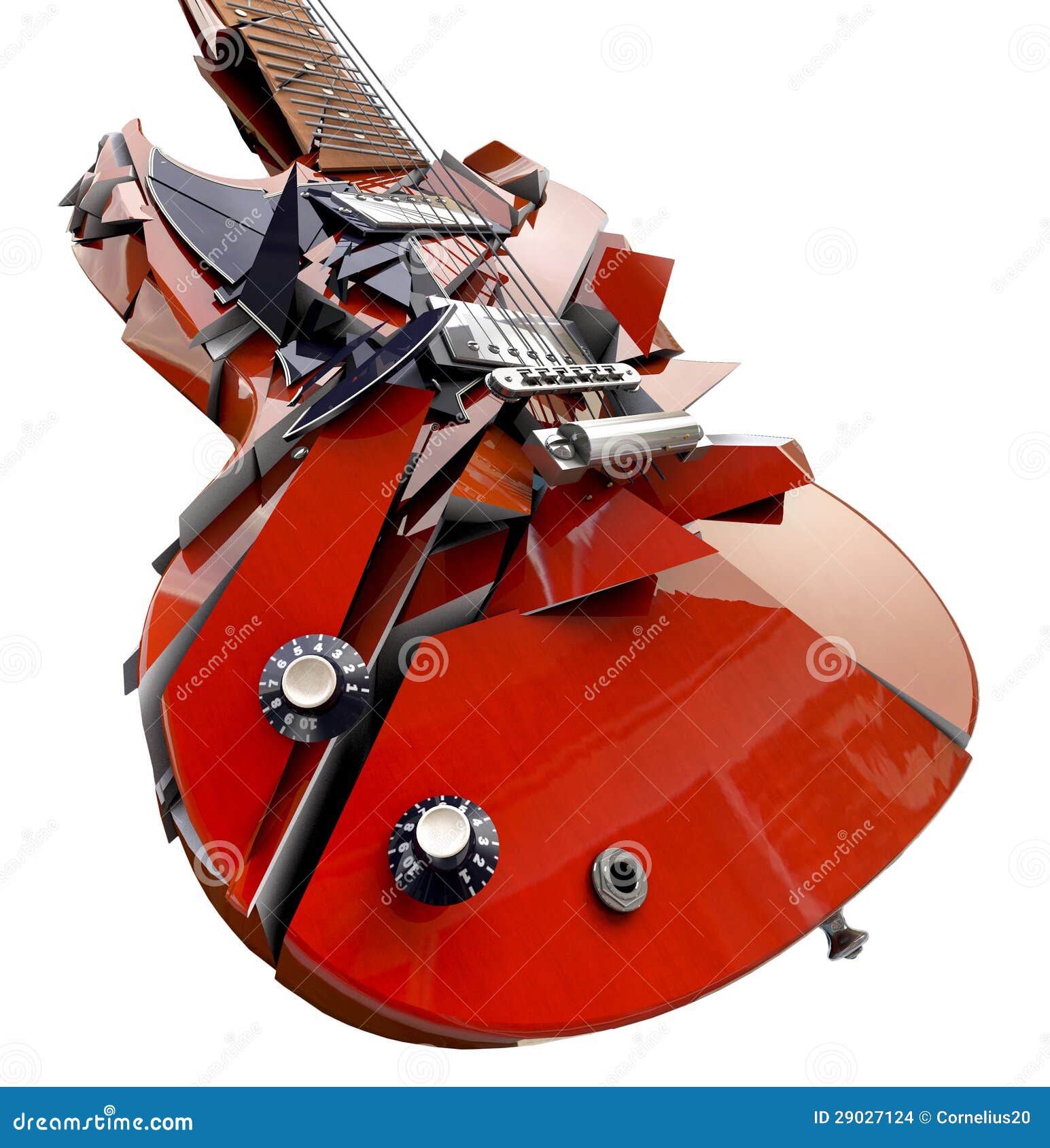 Guitarra rota foto de archivo. Imagen de roto, oscuro - 29027124