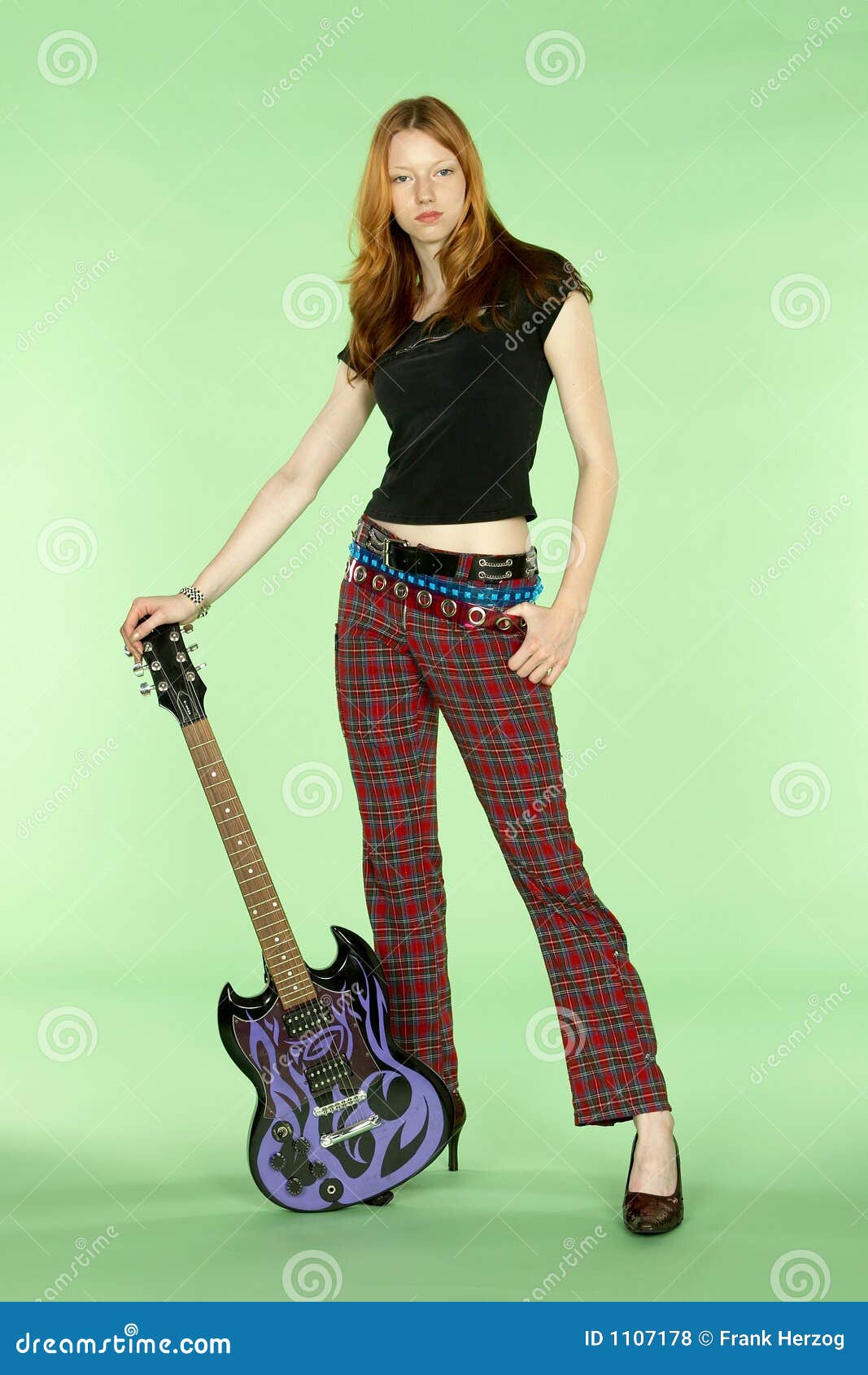 Guitarrista Principal Rojo Del Rock-and-roll Foto de archivo - Imagen ...