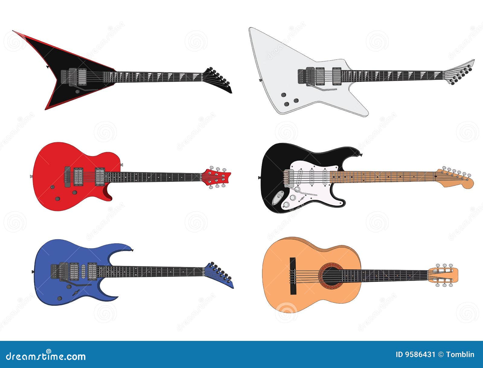 Guitars stock vector. Illustration of vector, guitars - 9586431