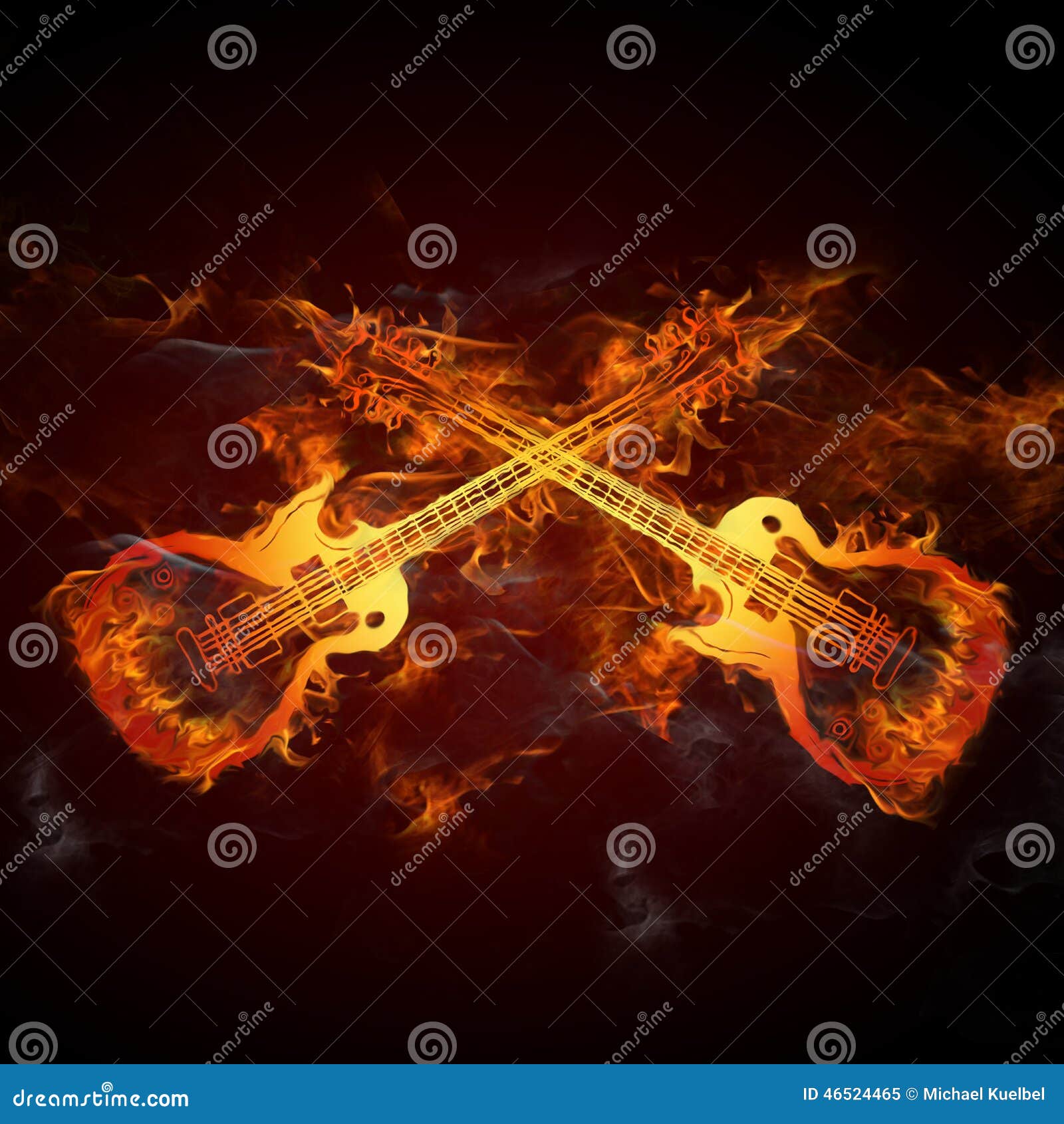 Rock Guitars Fire