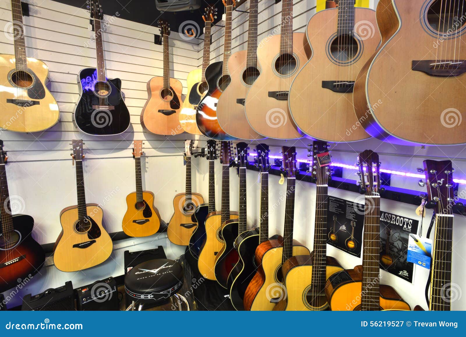Guitars Hanging on Wall in Store Editorial Photography - Image of jazz ...