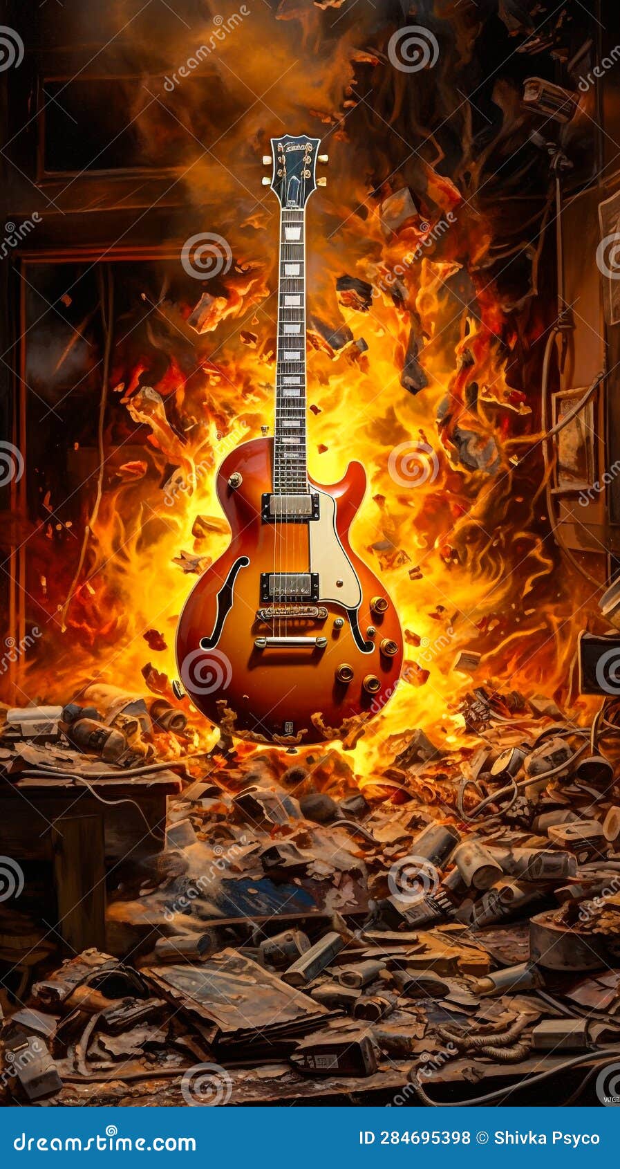 Guitars Fire Royalty-Free Illustration | CartoonDealer.com #46524465