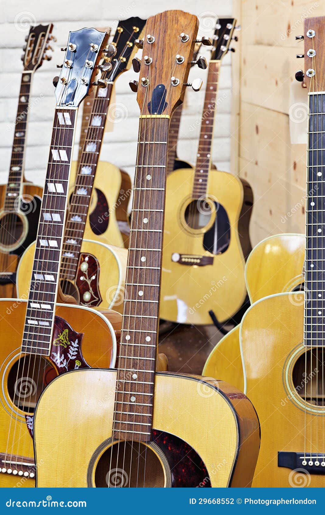Guitars at music store stock photo. Image of electric - 29668552