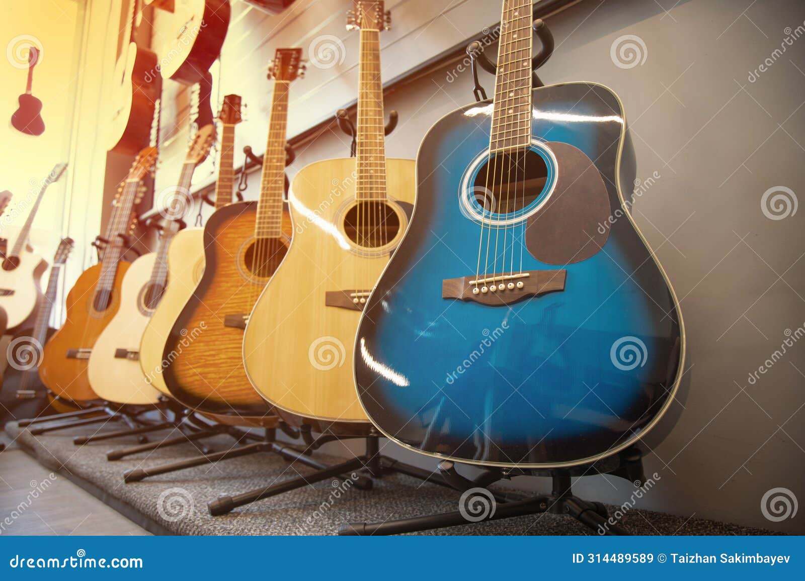 Guitars on Sale. Stack of Musical Instruments . Editorial Stock Image ...