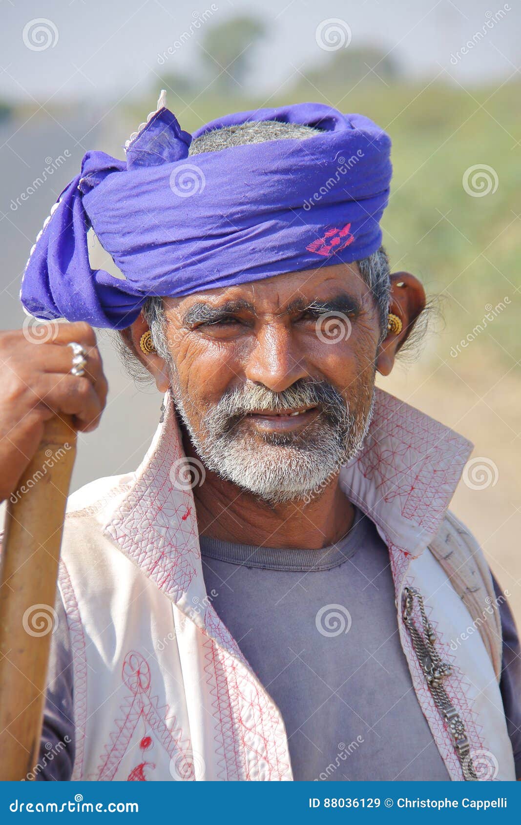 GUJARAT, INDIA - DECEMBER 18, 2013: Portrait of a Rabari Shepherd ...