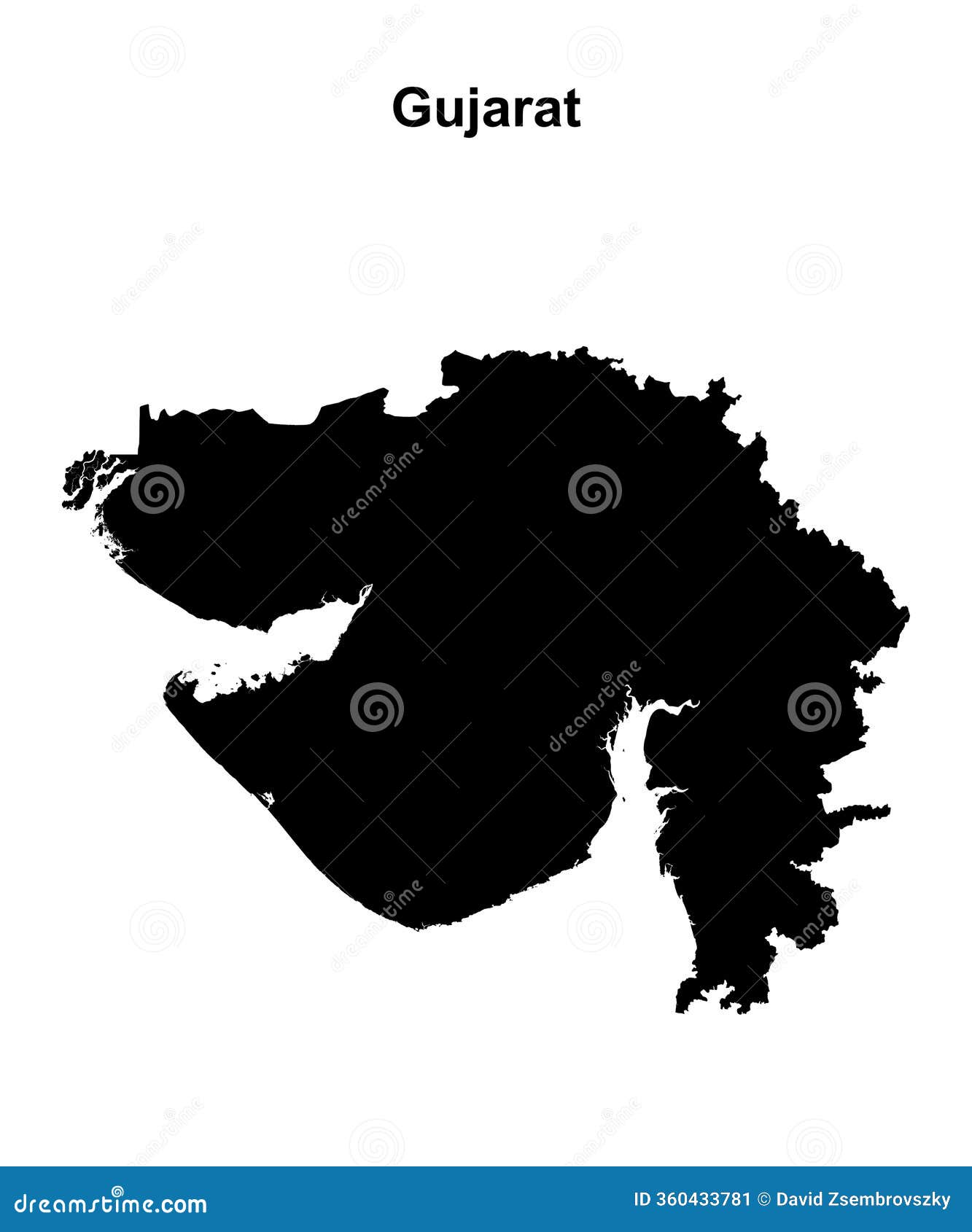 Gujarat Outline Map Vector Illustration | CartoonDealer.com #378868132