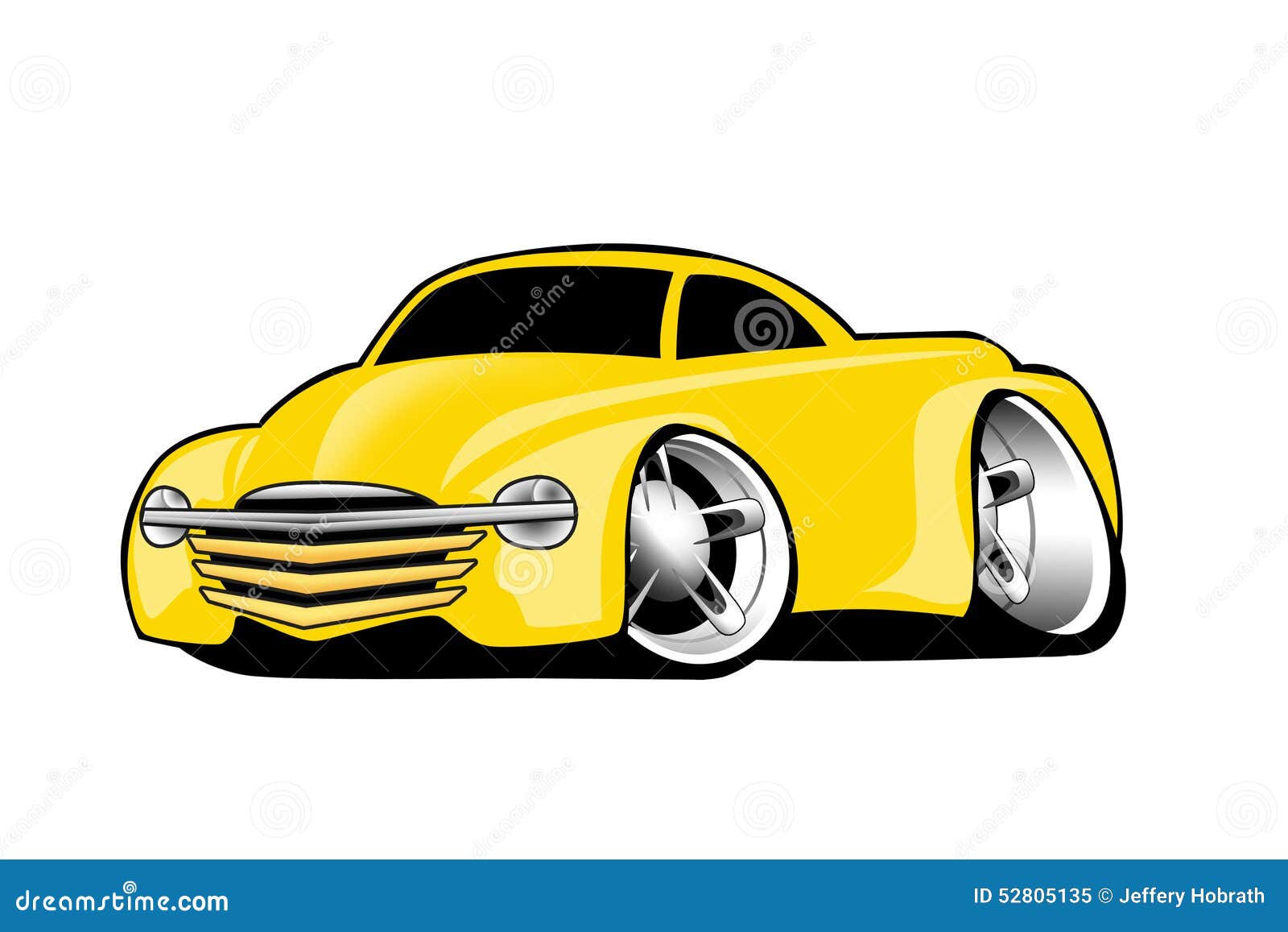 Gul Chevy SSR Tecknad Filmillustration Stock Illustrationer ...