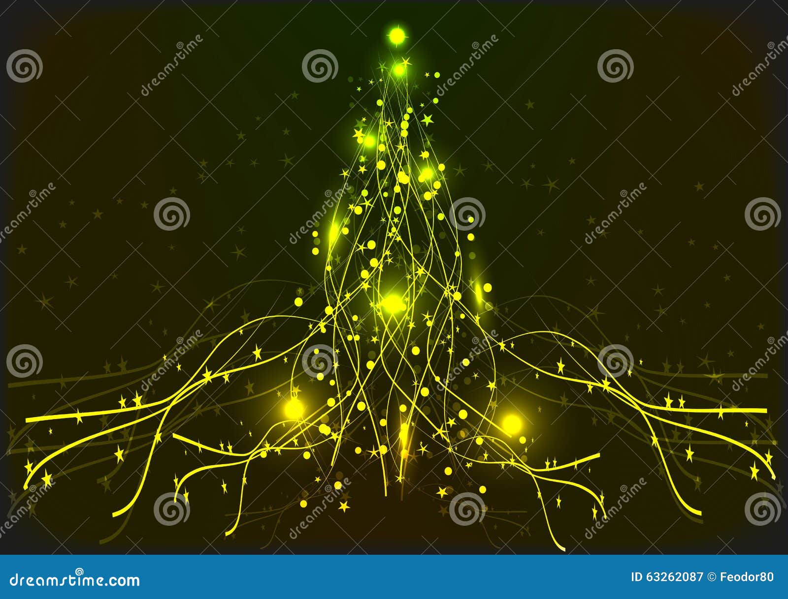 Gul neonjulgran Bakgrund vektor illustrationer. Illustration av ...