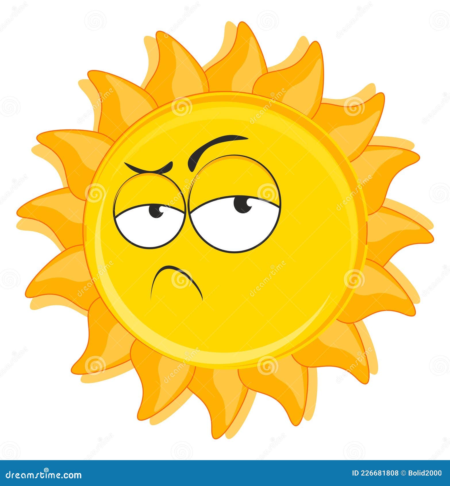 Gul soltecknad stock illustrationer. Illustration av soligt - 226681808