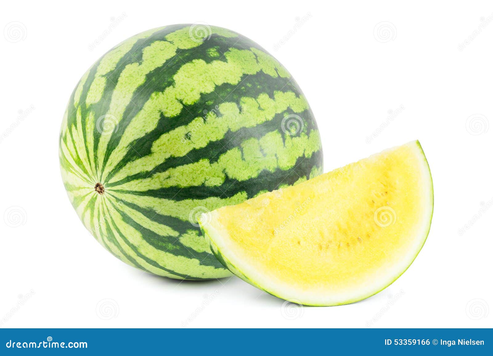 Gul vattenmelon arkivfoto. Bild av frukt, isolerat, vitt - 53359166