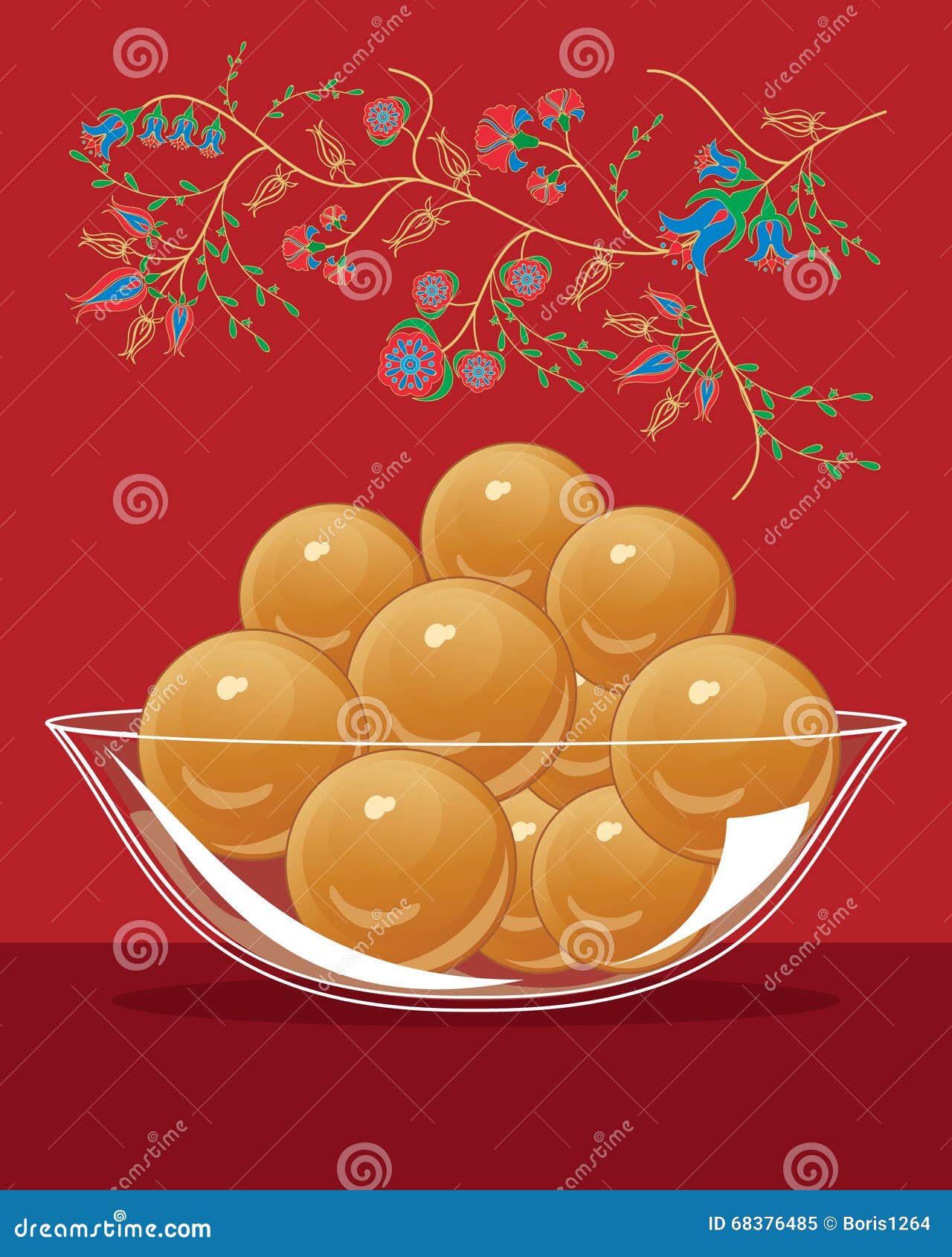 Gulab Jamun illustration de vecteur. Illustration du dessert - 68376485