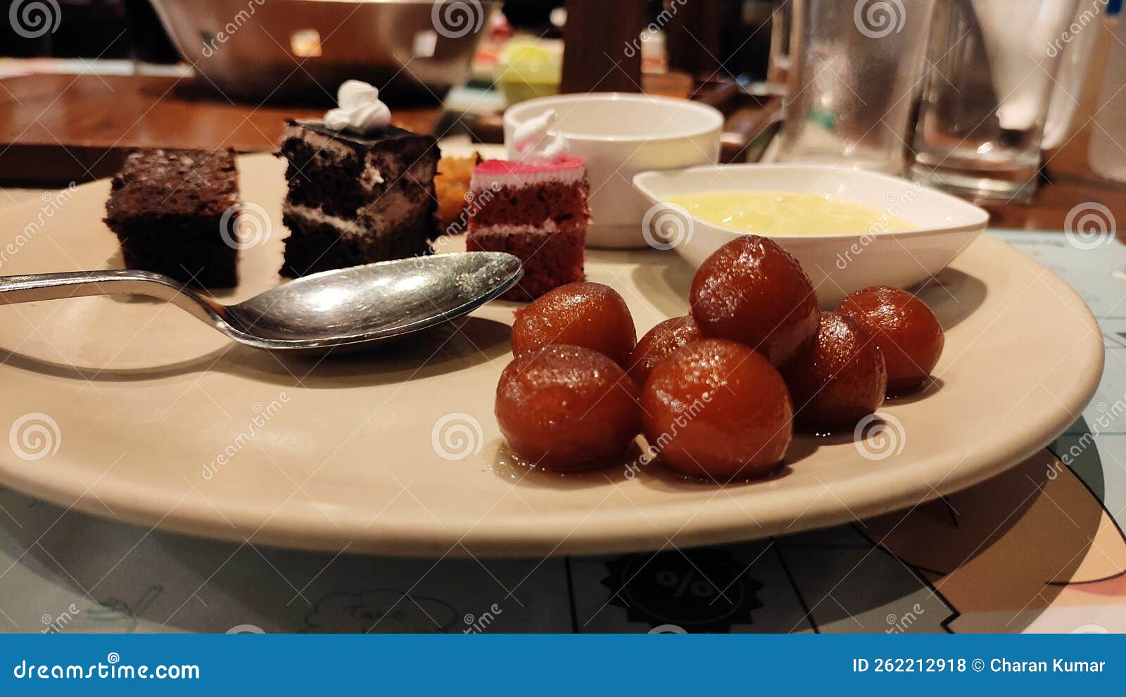 Gulab Jamun, Cake and Kheer Served Stock Photo - Image of lunch, brunch ...