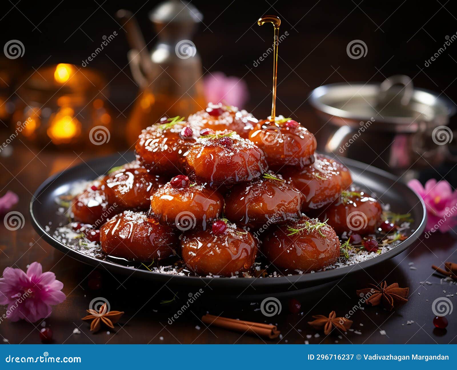 Gulab Jamun. Indian Traditional Food. Vector Color Realistic ...