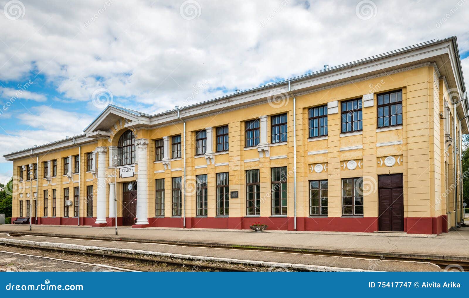 Gulbene Train Station in Gulbene, Latvia Editorial Photography - Image ...