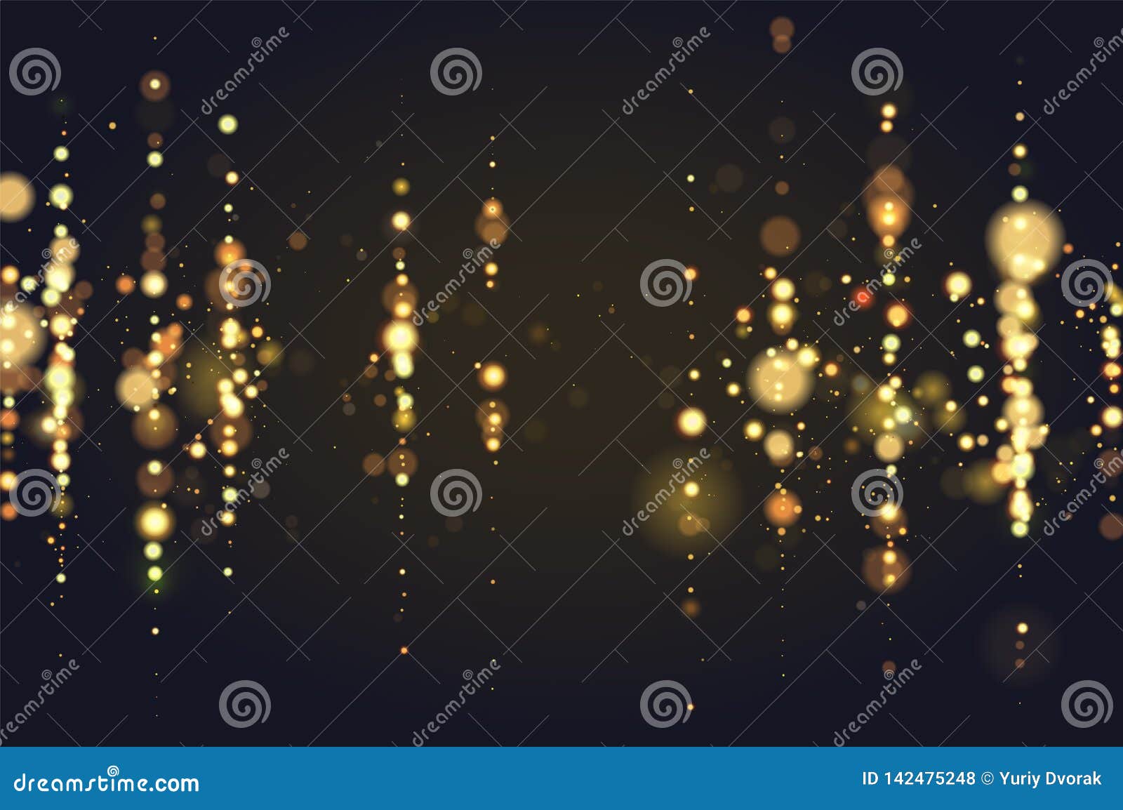 Golden Bokeh Sparkle Glitter Lights Luxury Background Abstract