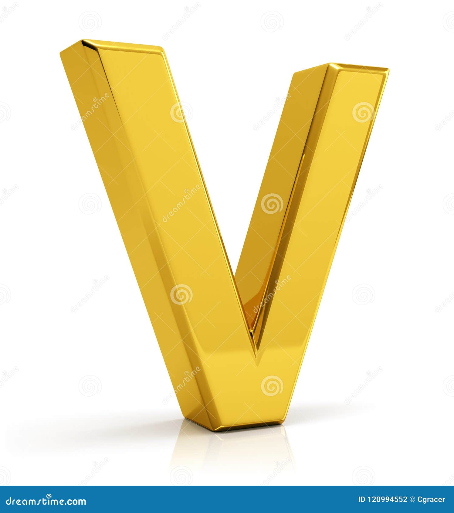 Guld- bokstav V stock illustrationer. Illustration av guld - 120994552