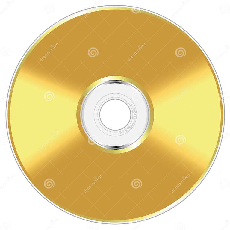 Guld- cd-skiva vektor illustrationer. Illustration av musik - 10124050