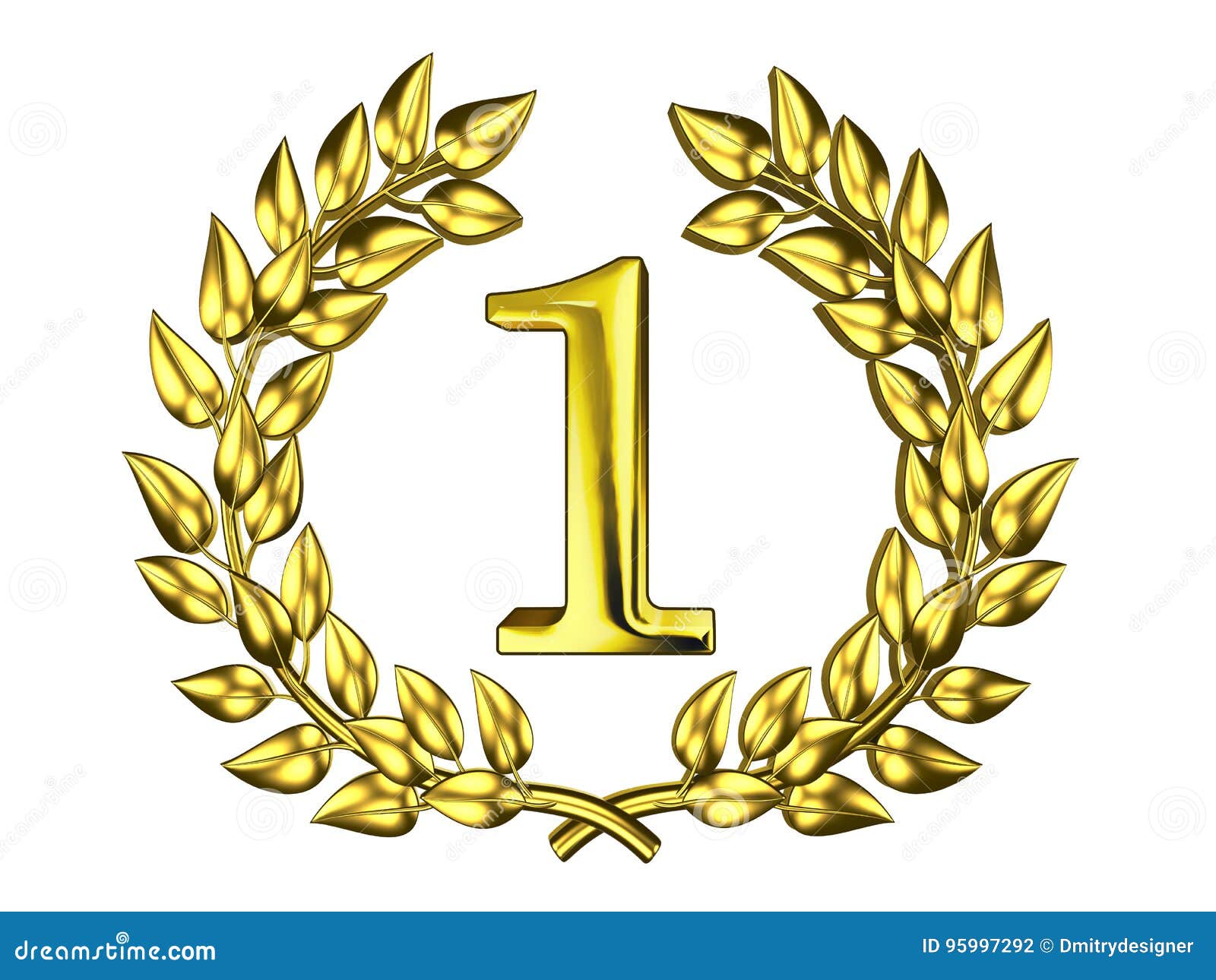 Guld- Diagram Av 1 I En Guld- Krans Stock Illustrationer - Illustration ...