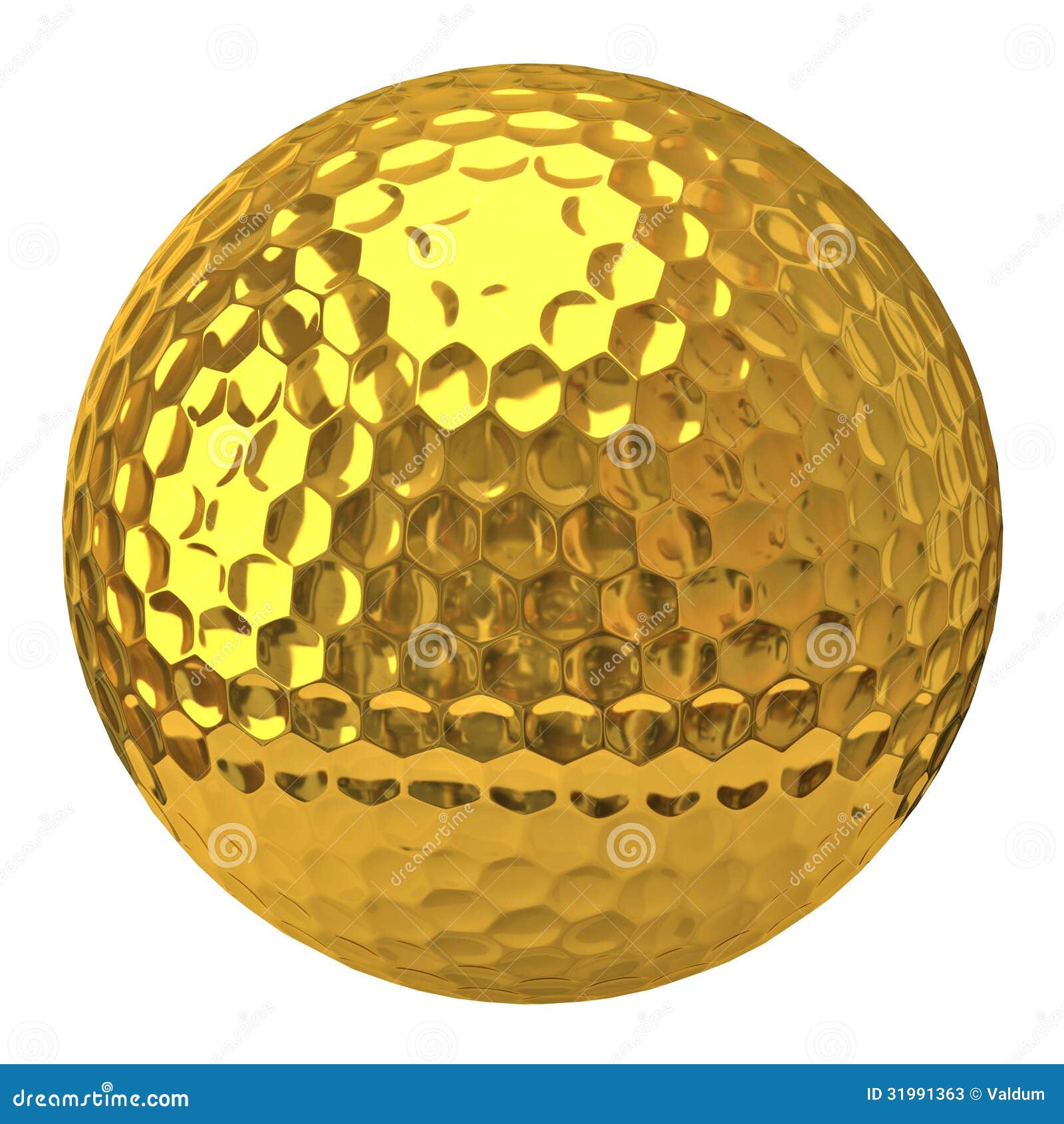 Guld- golfboll stock illustrationer. Illustration av bäst - 31991363