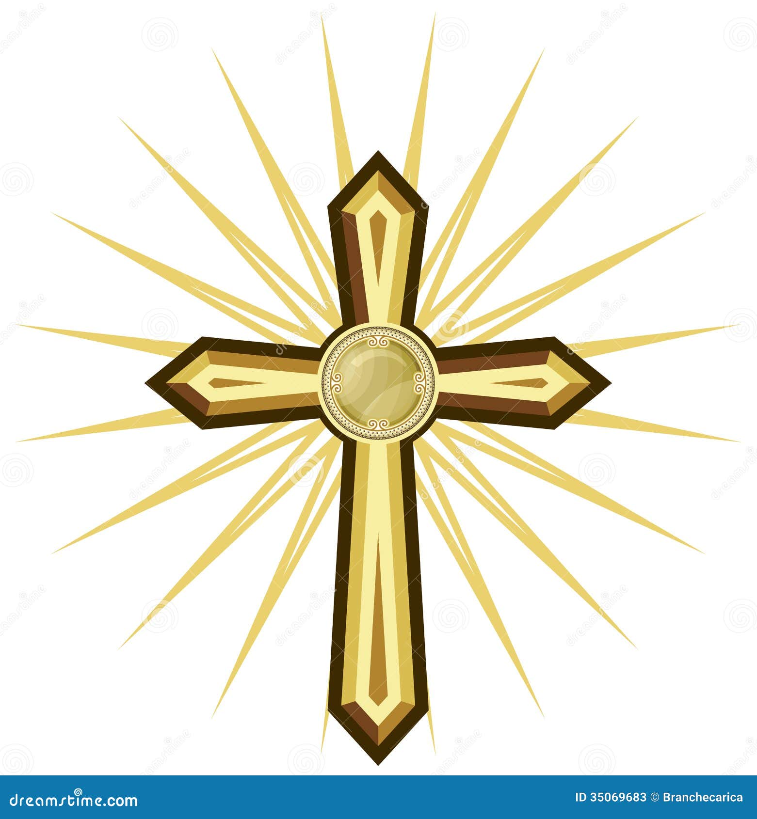 Guld- kors vektor illustrationer. Illustration av bön - 35069683