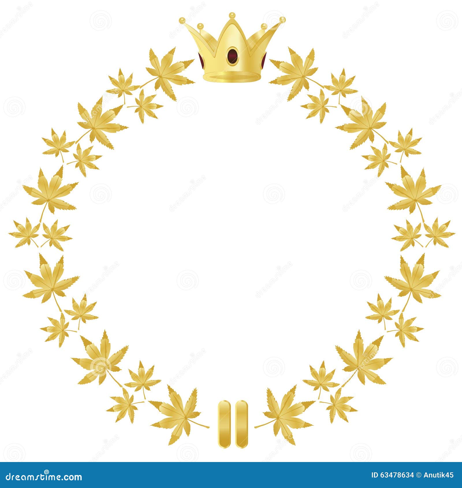 Guld- Krans Med Sidor Och Kronan Vektor Illustrationer - Illustration ...