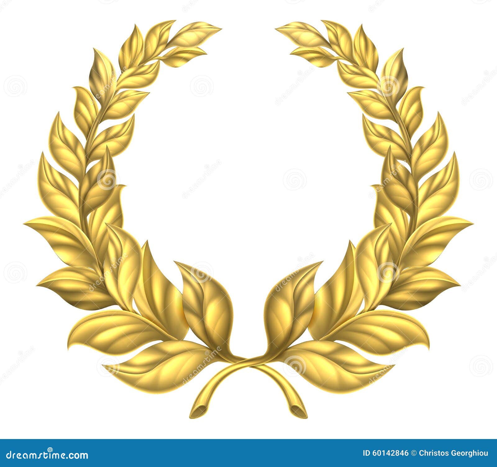 Guld- Laurel Wreath vektor illustrationer. Illustration av runt - 60142846