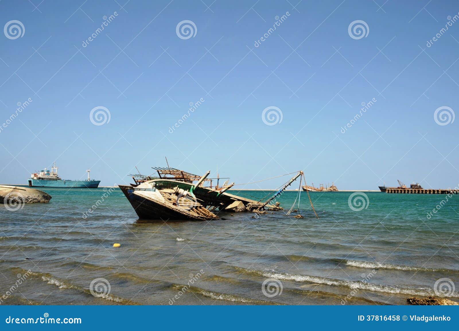 Gulf of Aden stock photo. Image of gulf, boat, pollution - 37816458