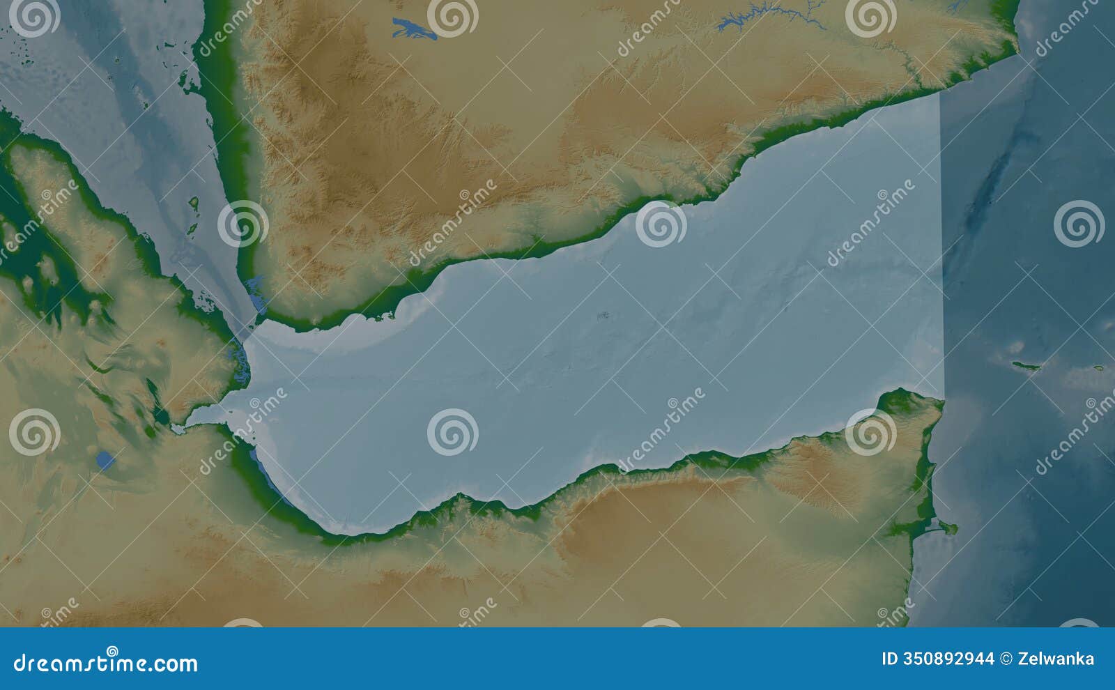 Gulf of Aden Highlighted. Physical Map Stock Illustration ...
