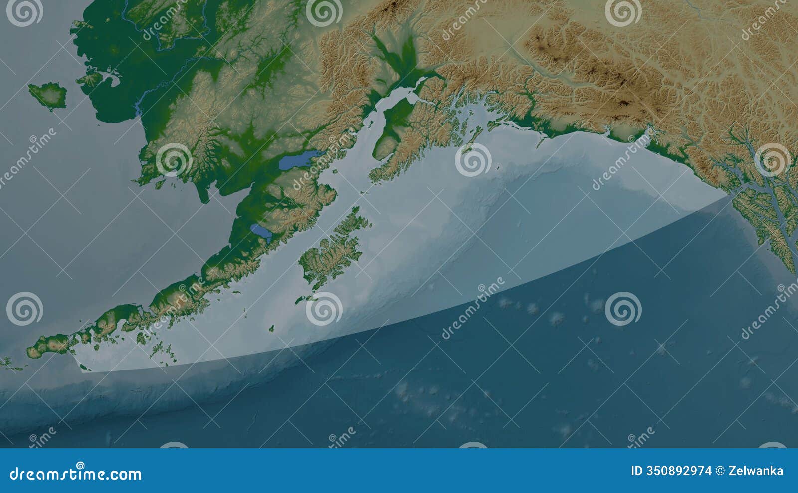 Gulf of Alaska Highlighted. Physical Map Stock Illustration ...