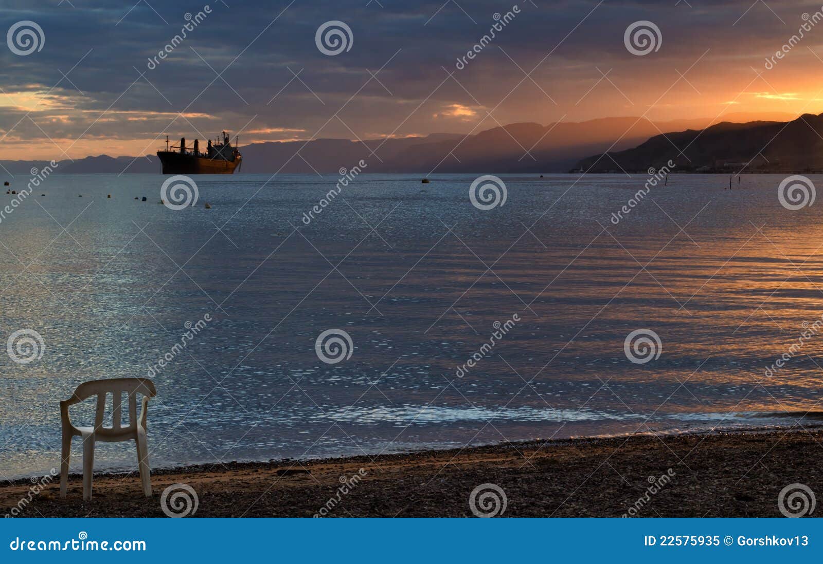 Gulf of Aqaba at Sunset, Eilat, Israel Stock Image - Image of ...