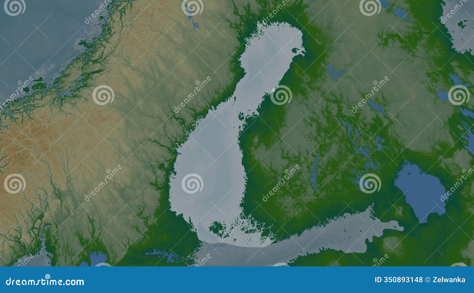 Gulf of Bothnia Highlighted. Physical Map Stock Illustration ...