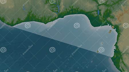 Gulf of Guinea Highlighted. Physical Map Stock Illustration ...