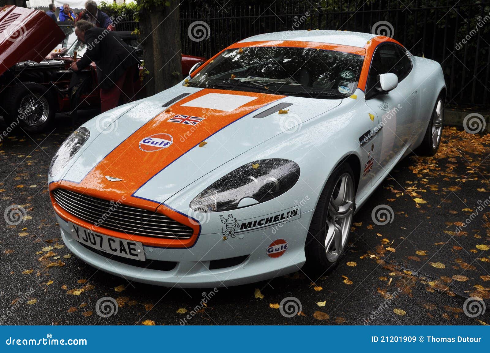 Gulf Livery Aston Martin DB9 Editorial Stock Image - Image of michelin ...