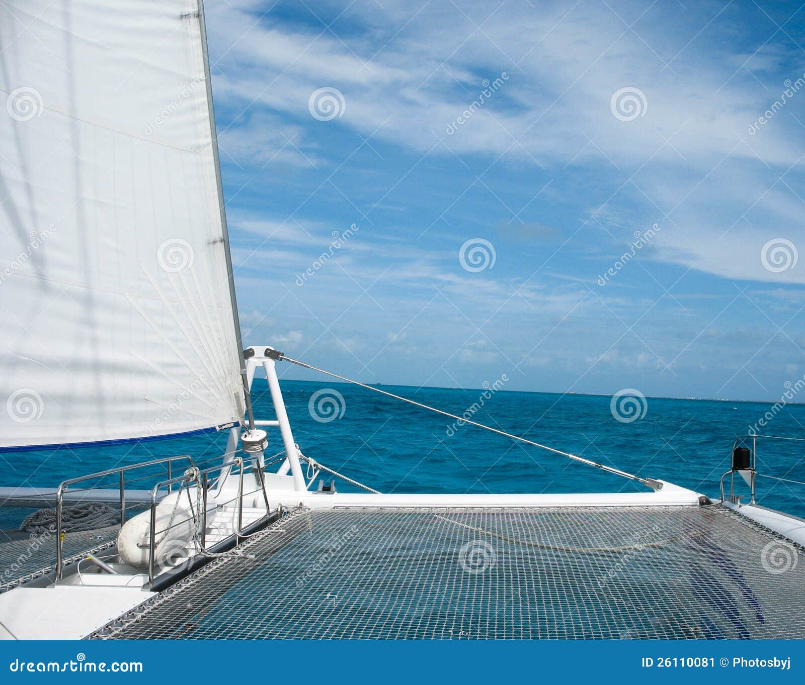 Gulf of Mexico from the Front of a Catamaran Stock Image - Image of ...