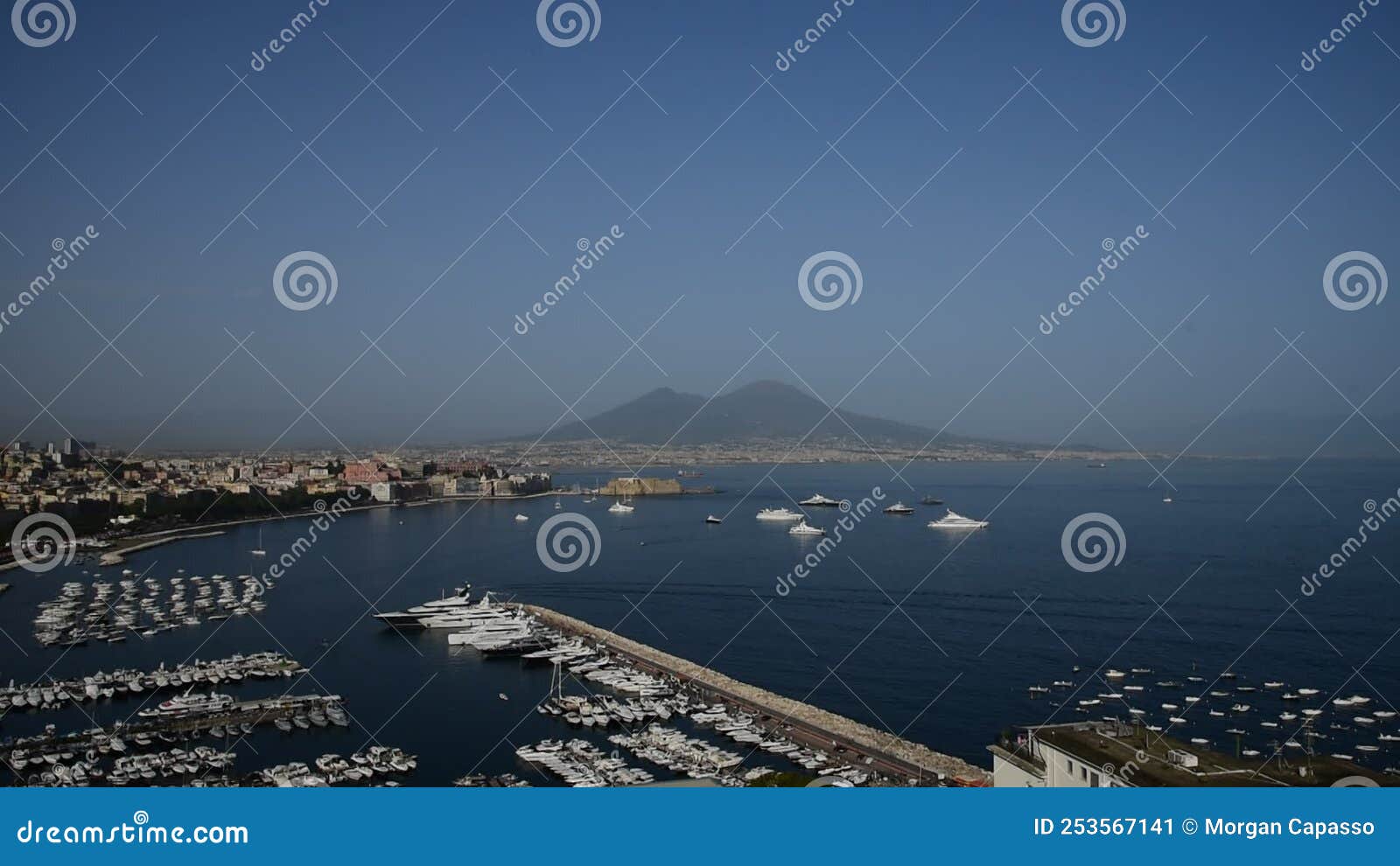 Gulf of Naples at sunset stock video. Video of mount - 253567141