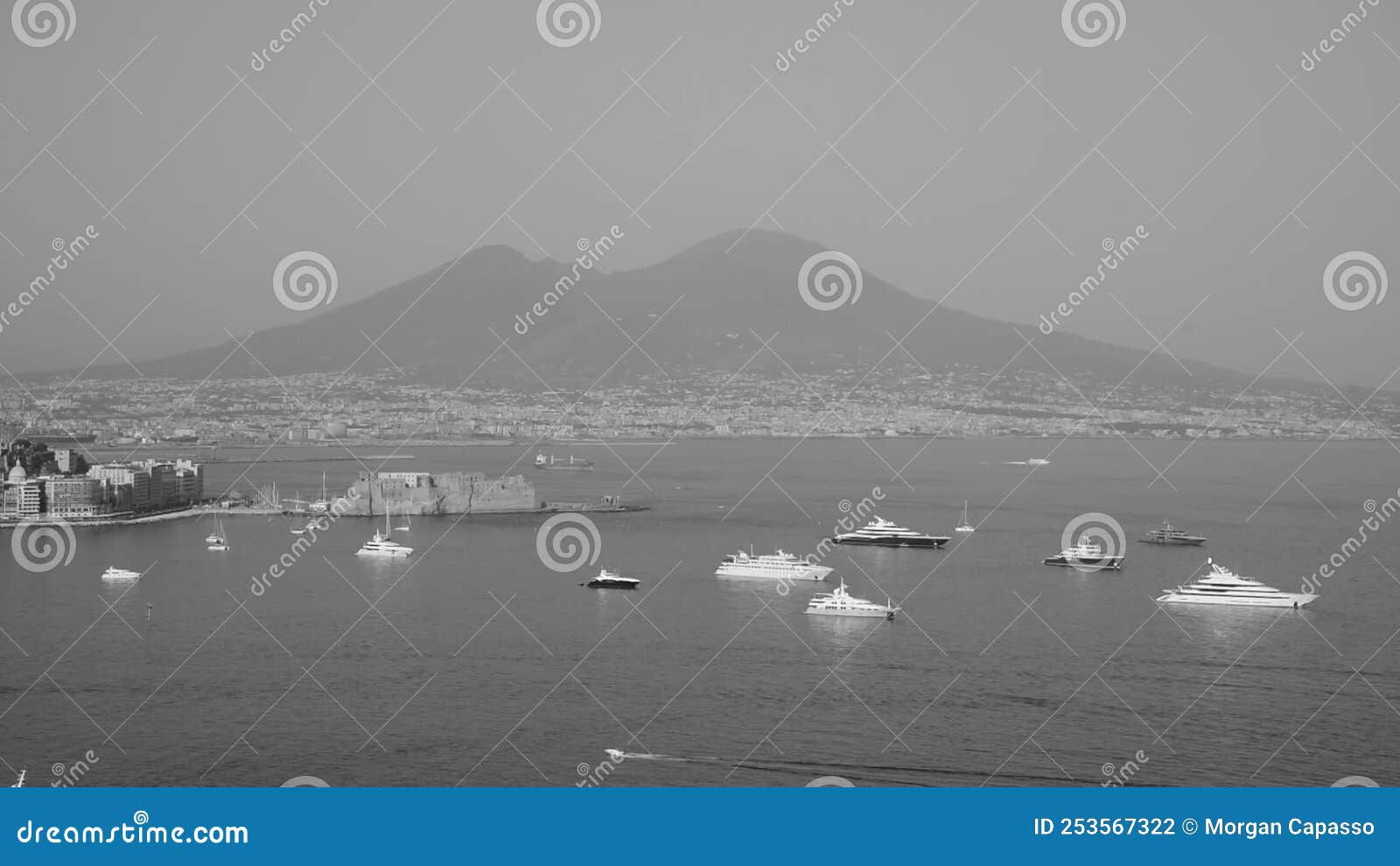 Gulf of Naples at sunset stock footage. Video of panorama - 253567322