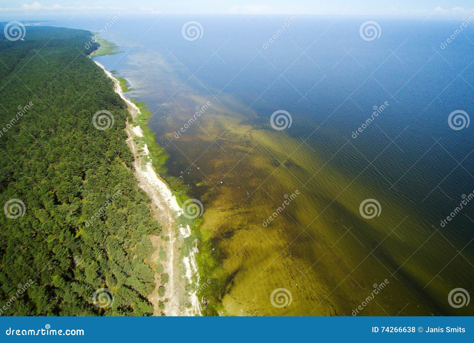 Gulf of Riga, Baltic sea. stock photo. Image of aerial - 74266638