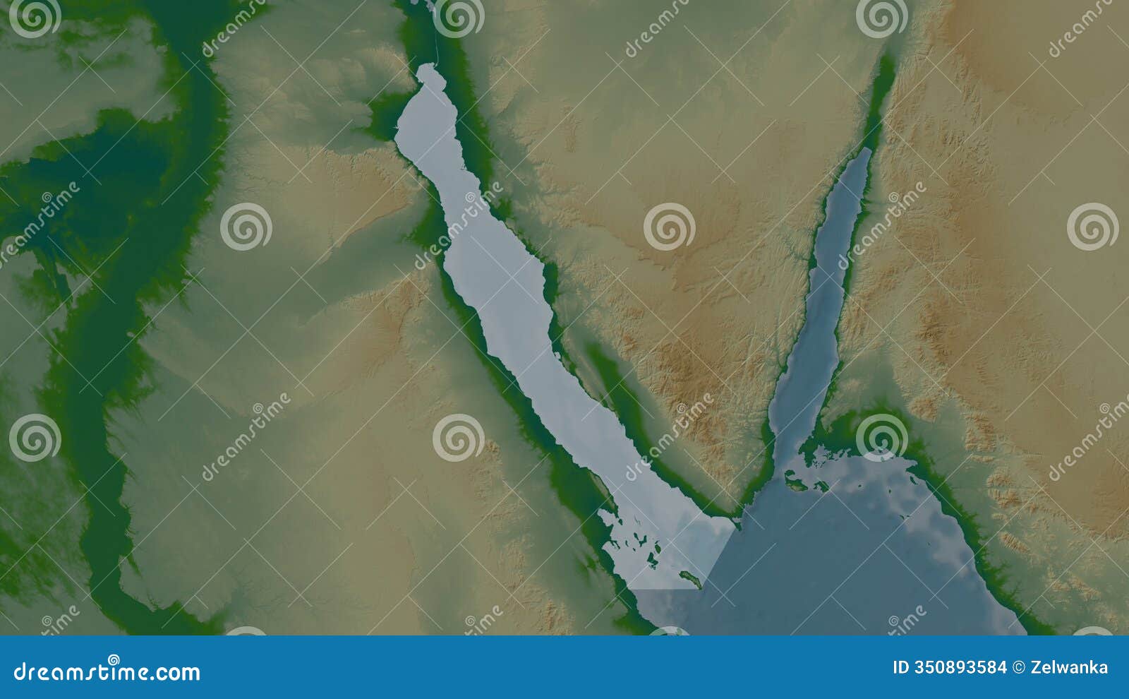Gulf Of Suez. Bounding Box. Satellite Map Royalty-Free Stock Photo ...