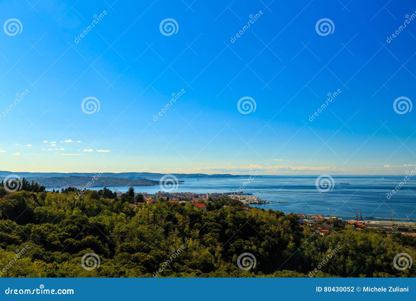 The Gulf of Trieste in a Sunny Day Stock Photo - Image of hill ...