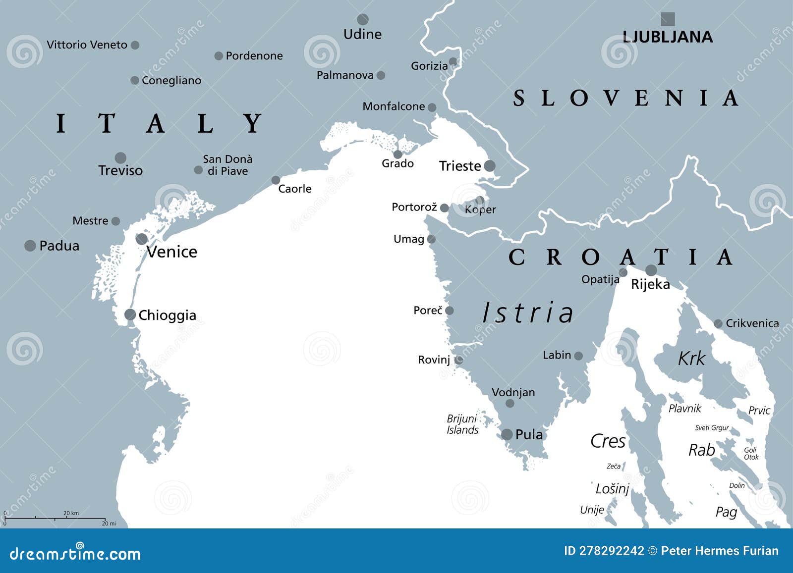 Cres Island Republic Of Croatia, Adriatic Sea Map Vector Illustration ...