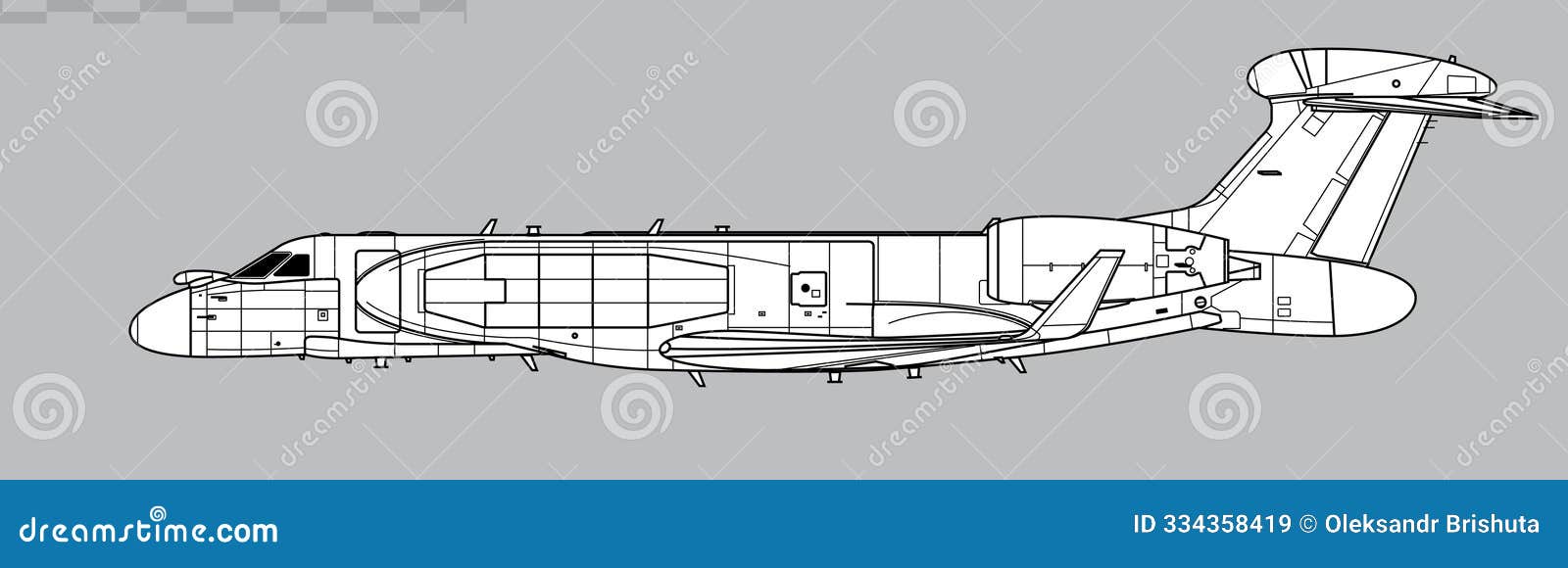 Gulfstream EA-37B Banshee. EC-37B. Vector Drawing Of Electronic Attack ...