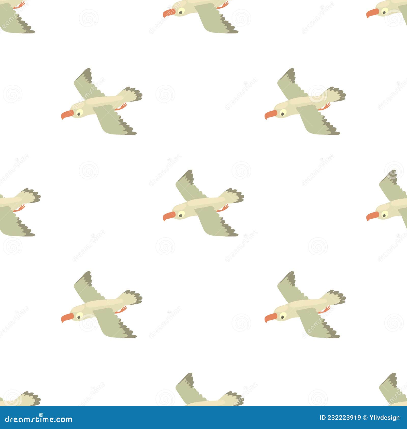 Gull Pattern Seamless Vector Stock Vector - Illustration of wing ...